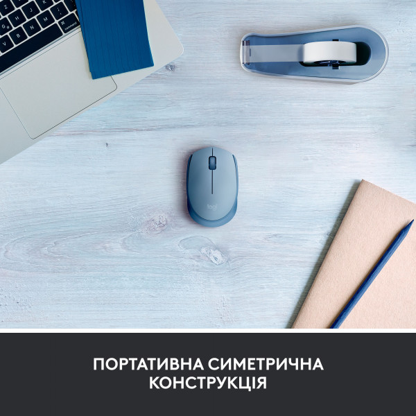 Мышь беспроводная Logitech M171 Blue Grey (910-006866) купить - цена, характеристики | COMFY