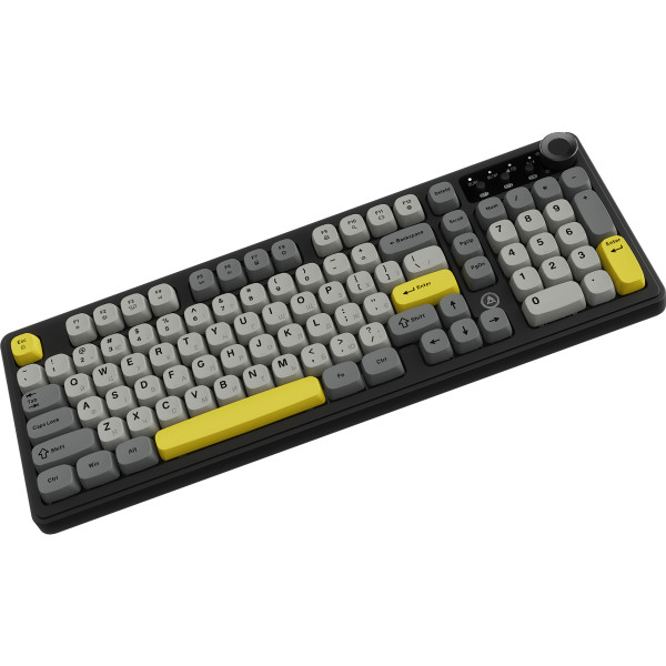 Клавіатура бездротова ігрова Ajazz AF98 PLUS Black Gray Yellow (AF98 ...