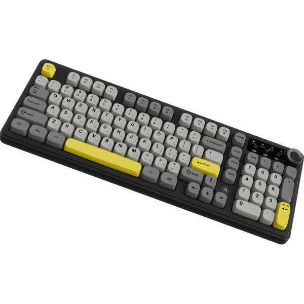 Клавіатура бездротова ігрова Ajazz AF98 PLUS Black Gray Yellow (AF98 ...