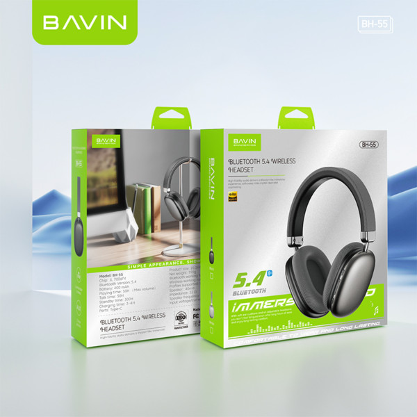 Навушники накладні бездротові Bavin Hi-Res Black (HB-BH-55 BK) купити ...
