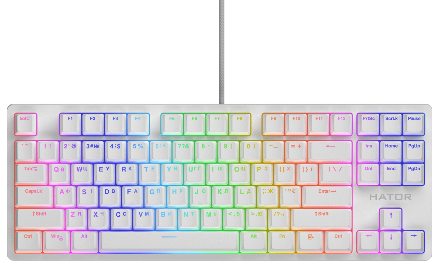 Клавиатура проводная игровая Hator Rockfall 2 Mecha TKL Orange USB ...