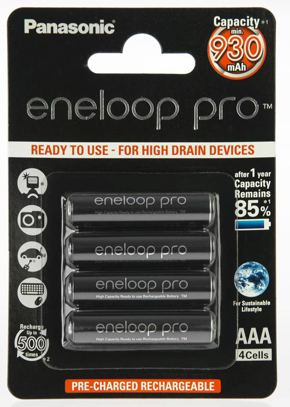 Акумулятор тип Aaa Panasonic Eneloop Pro Aaa 930 Mah 4bp Bk 4hcde 4be