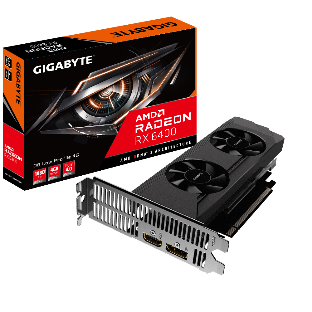 Видеокарта Gigabyte Radeon RX 6400 4GB GDDR6 Low Profile (GV-R64D6-4GL ...