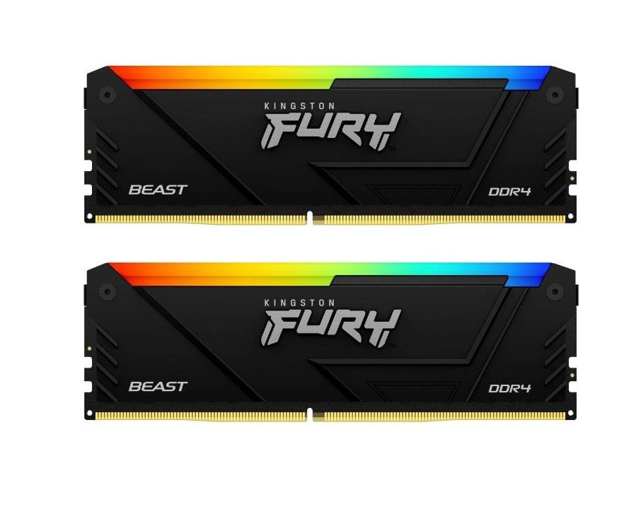 Память DDR Kingston DDR4 16GBx2/3200 FURY Beast RGB (KF432C16BB12AK2/32 ...